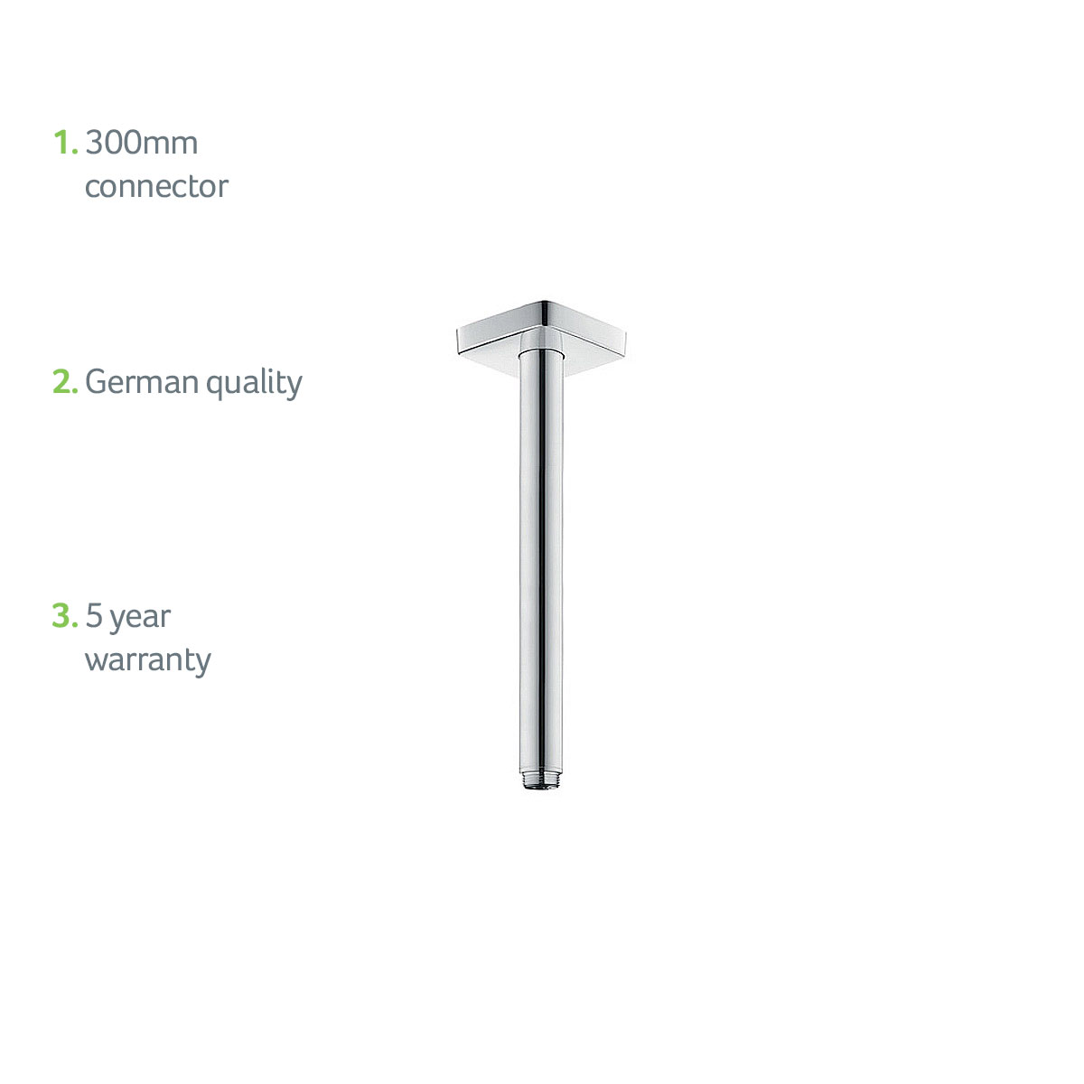 hansgrohe Croma Select E Chrome Ceiling Connector 300mm