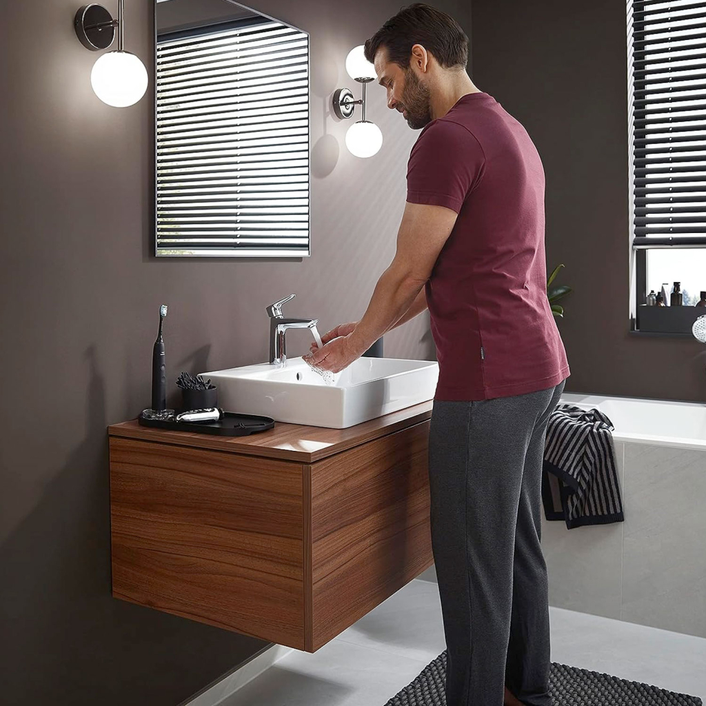 hansgrohe Talis E 110 CoolStart Single Lever Basin Mixer with Pop-Up ...