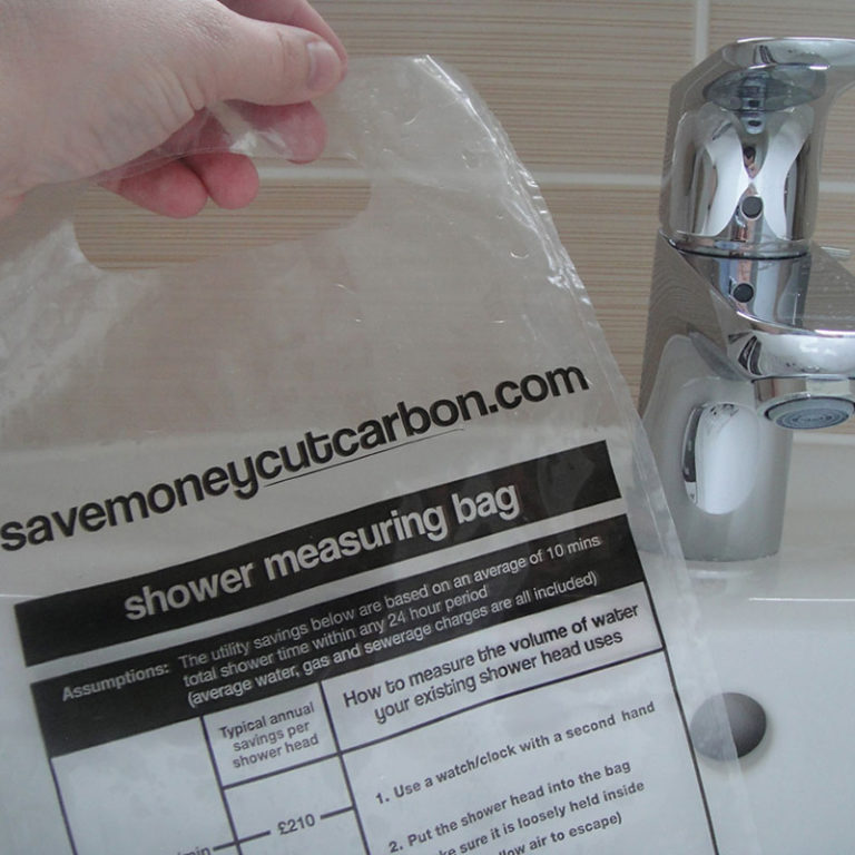 Our Flow Bag measures the flow of your taps & showers