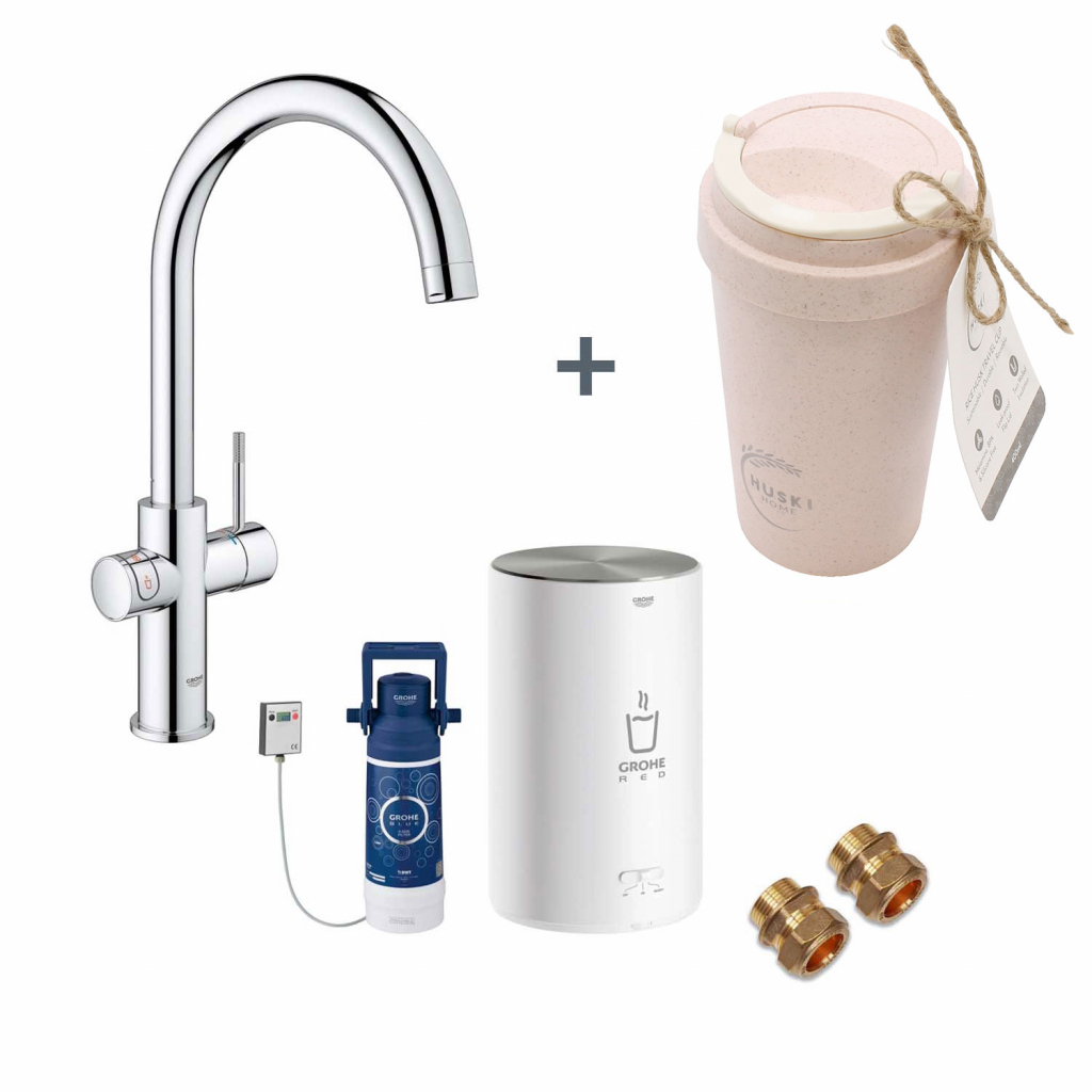 Grohe Red Duo Instant Boiling Water Kitchen Tap | SaveMoneyCutCarbon