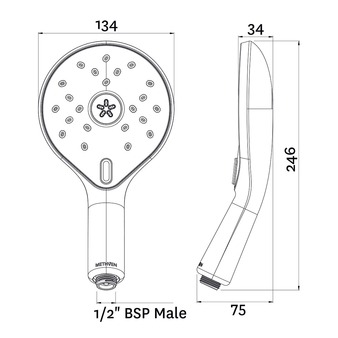 Methven Kaha Satinjet Hand Shower Chrome