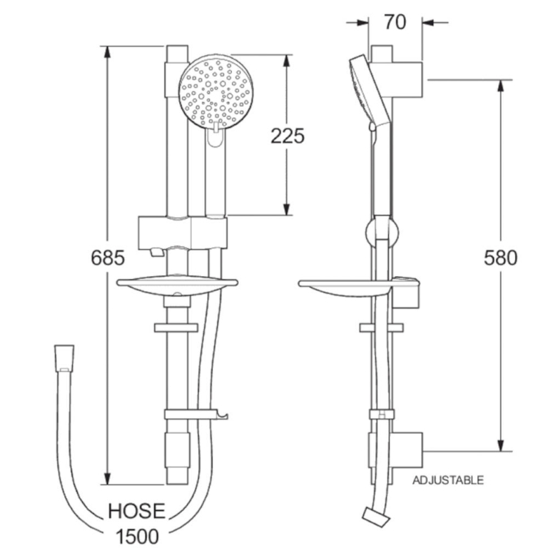 Methven Airstream Shower Set Matte Black