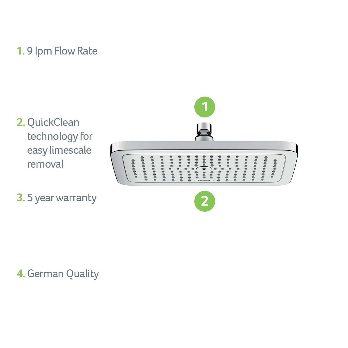 hansgrohe Croma E 280 1jet Ecosmart Chrome Overhead Shower