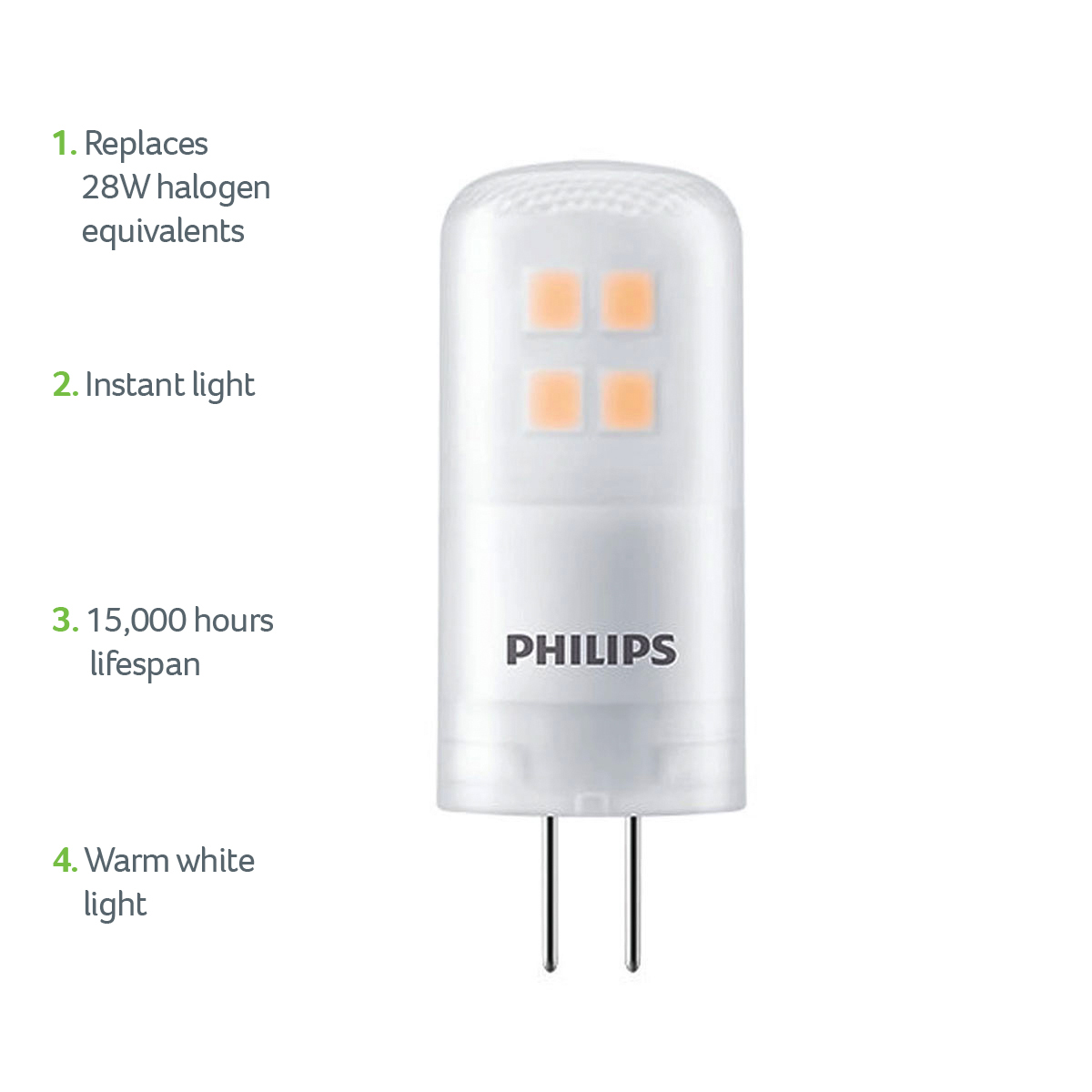 Philips CorePro LED Capsule Bulb G4 2.7W 2700K | Warm White