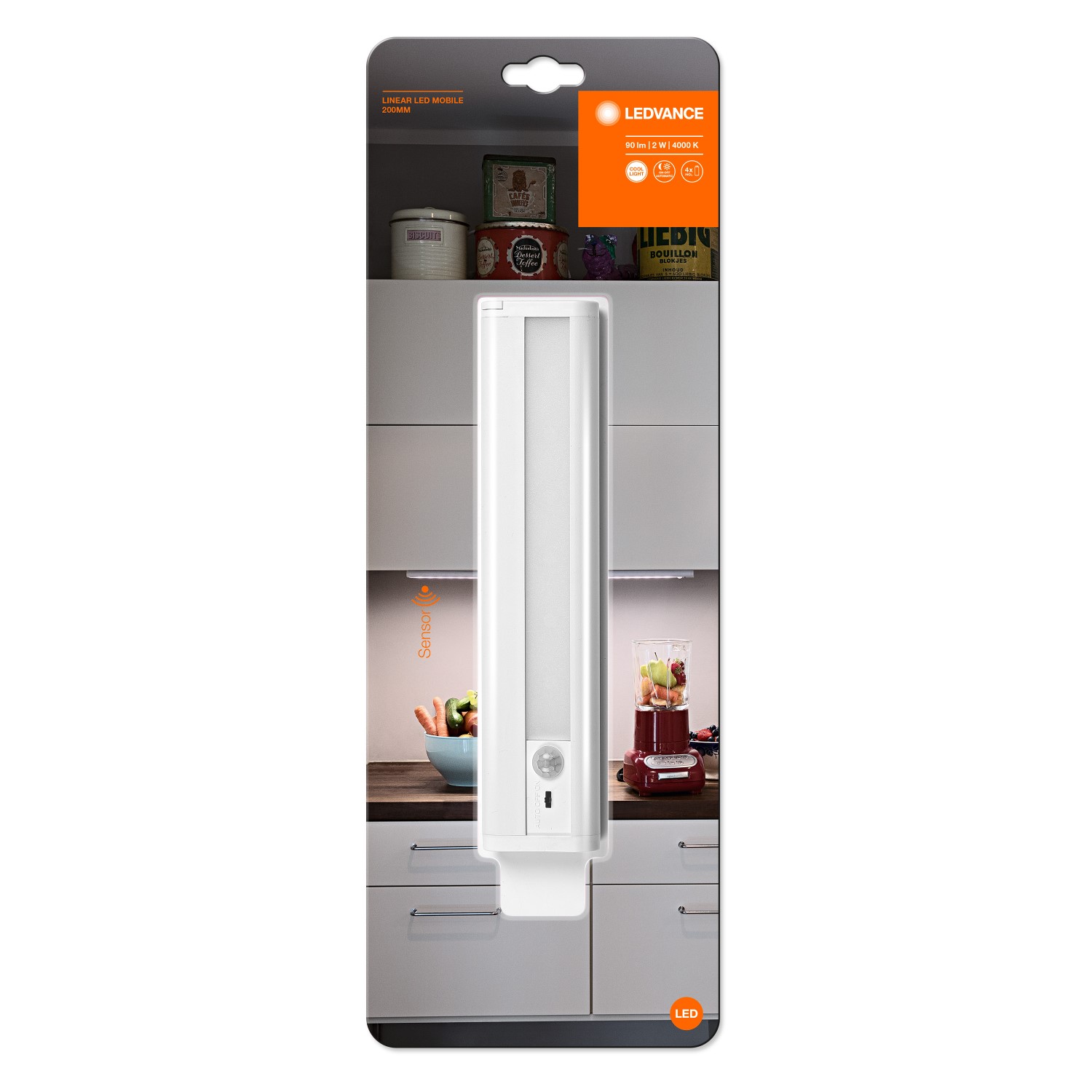 Ledvance Linear LED Cabinet Light 200mm 1.9W 4000K White | Battery ...