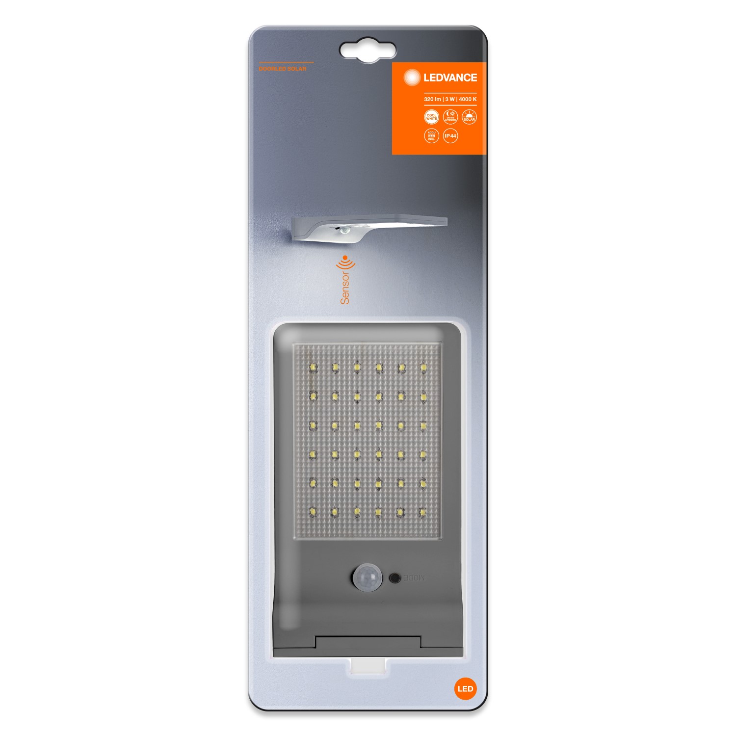 Ledvance Door LED Outdoor Light 3W 4000K Silver | Solar Powered ...