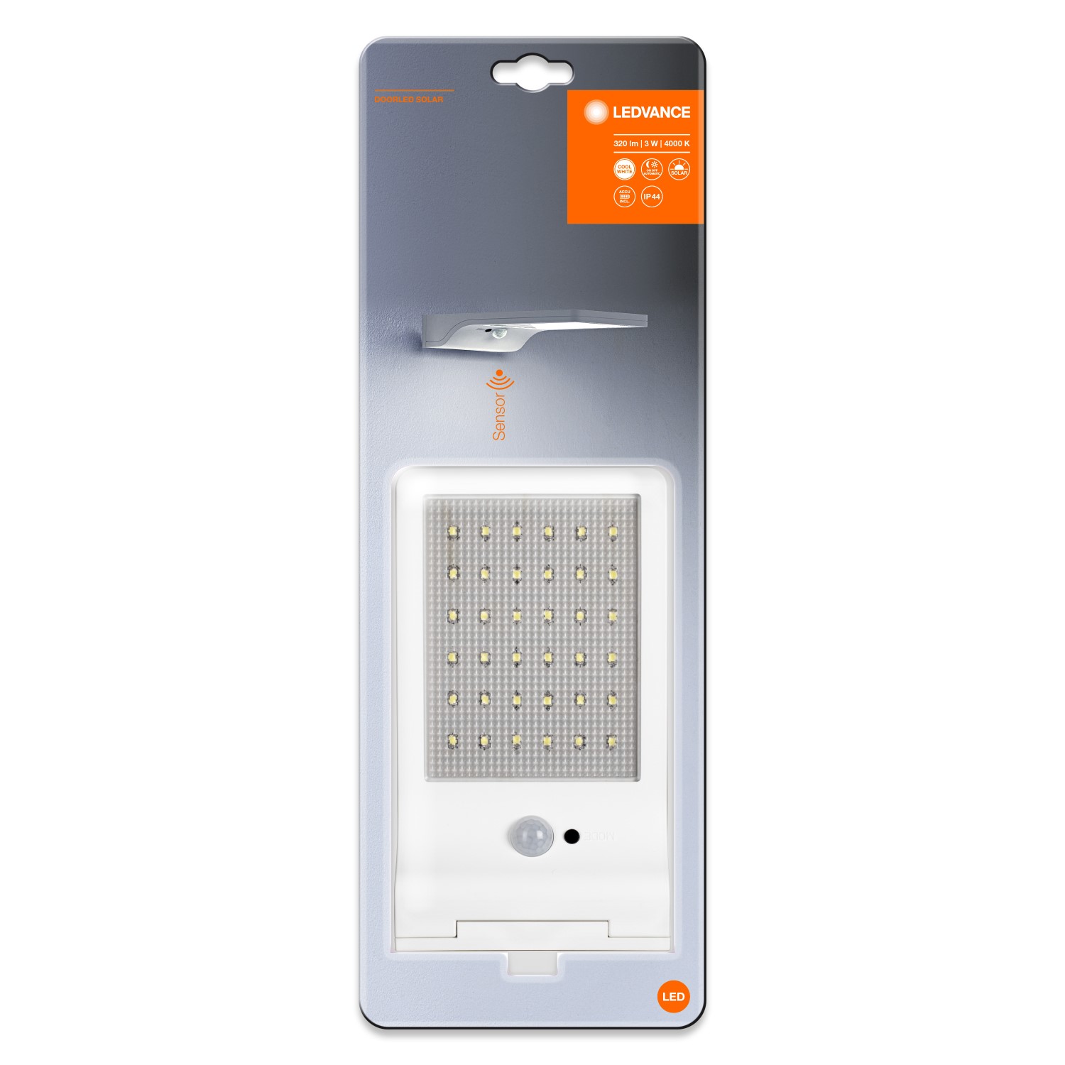 Ledvance Door LED Outdoor Light 3W 4000K White | Solar Powered | Motion ...
