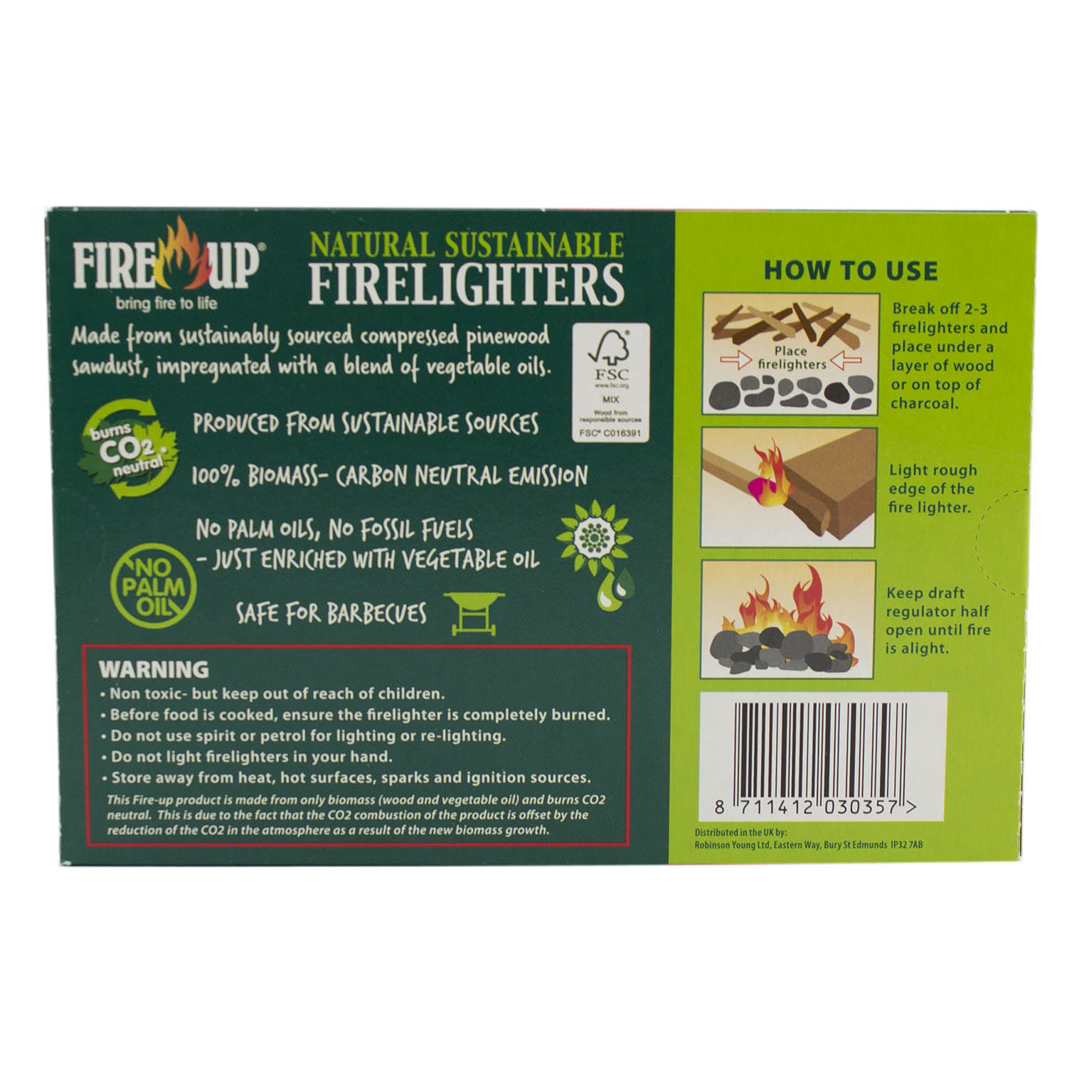 FireUp Natural Sustainable Firelighters | 28 pcs
