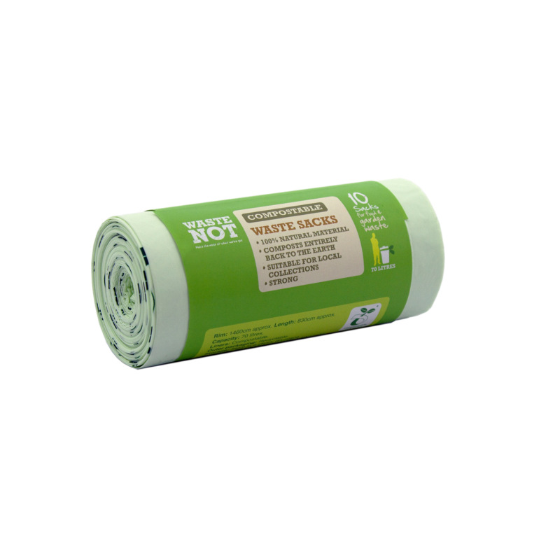 Waste Not Compostable Waste Sacks | 10 Pack | 70L