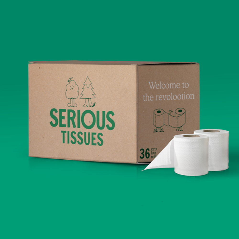 Serious Tissues Toilet Paper | 100% Plastic Free | 36 Rolls | 3 Ply