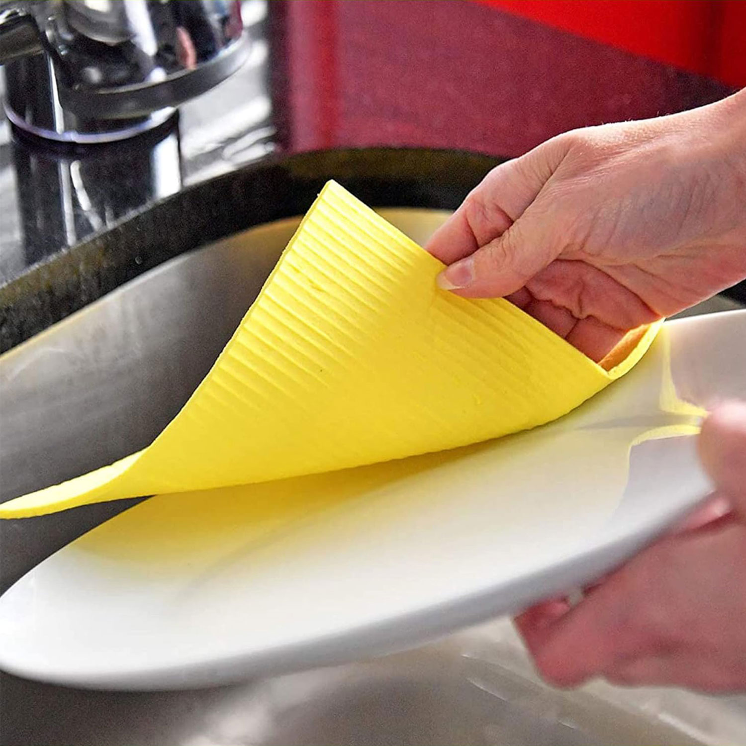 ecoLiving Compostable Sponge Cleaning Cloths | Rainbow | 4 Pack