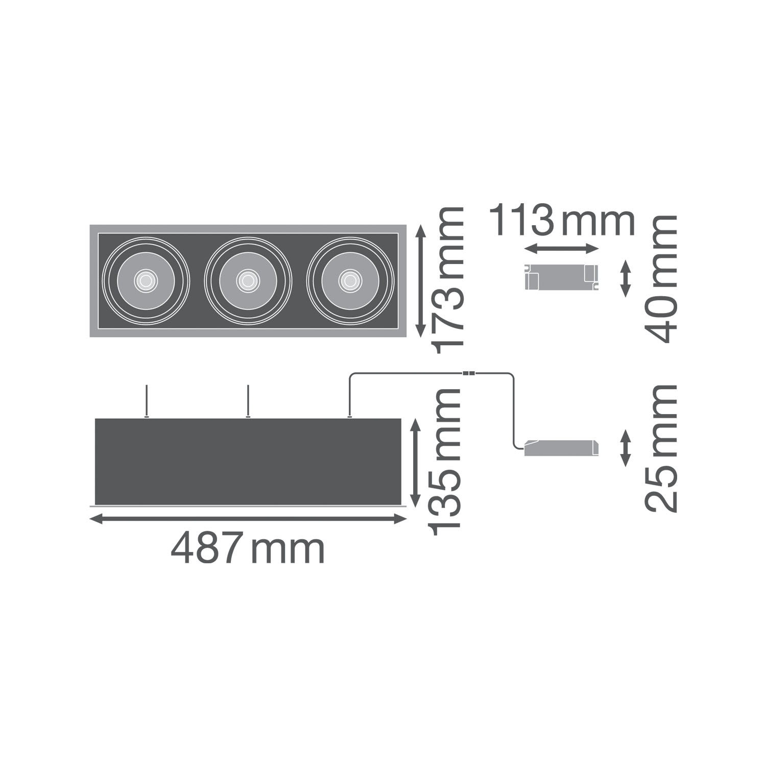 Ledvance Spot Multi LED Adjustable Downlight 3 x 30W 38 Degree 3000K ...