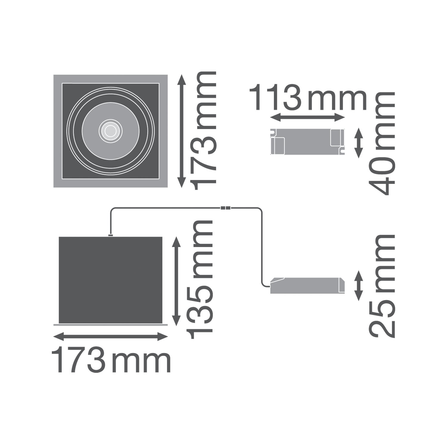 Ledvance Spot Multi LED Adjustable Downlight 30W 38 Degree 3000K Black ...