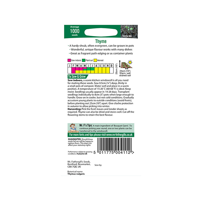 Thyme for Tastier Meals: Easy to Grow Thyme Seeds