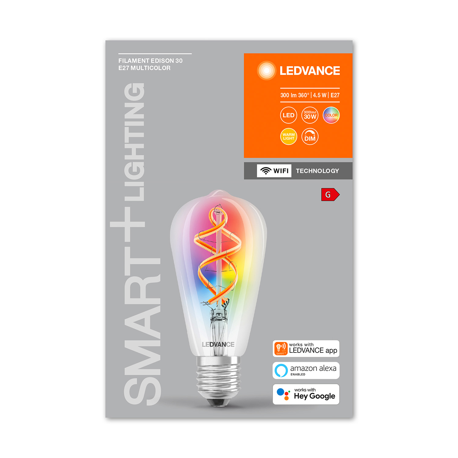 Ledvance Smart+ LED Filament Edison ST64 E27 4W | Multicolour RGBW | WiFi