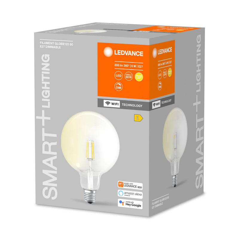 Ledvance Smart+ LED Filament Large Globe 125 E27 6W | Warm White | WiFi