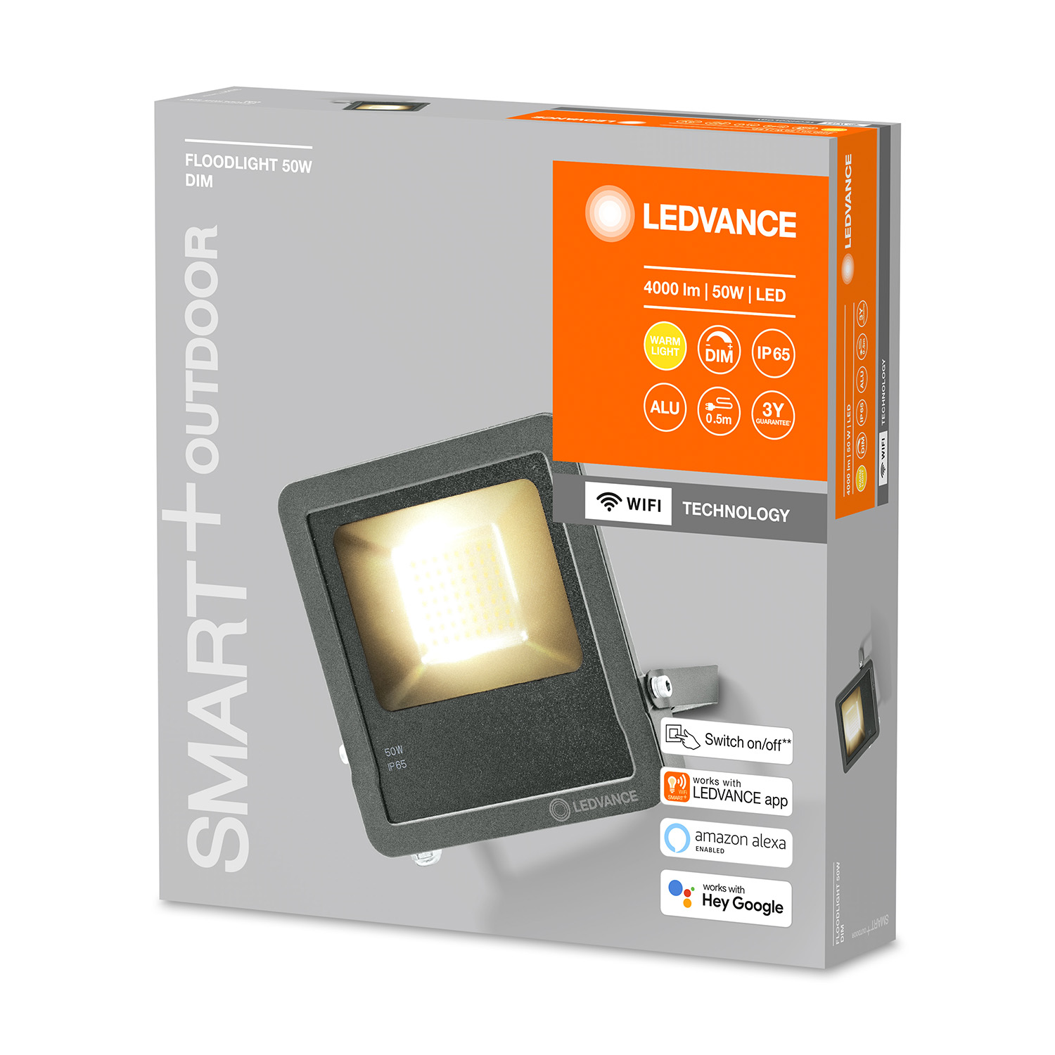 Ledvance Smart+ WiFi Floodlight 50W | Warm White | WiFi