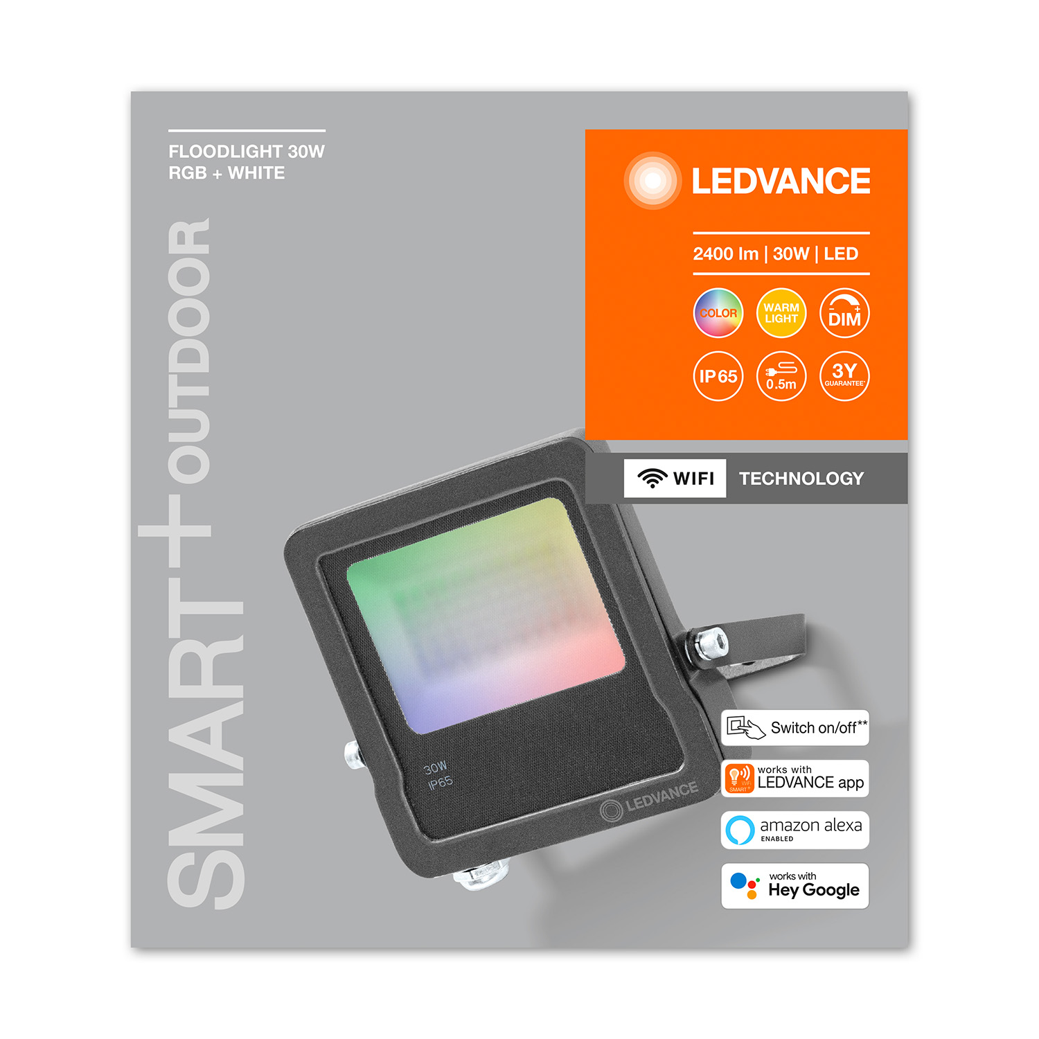 Ledvance Smart+ WiFi Floodlight 30W | Multicolour RGBW | WiFi