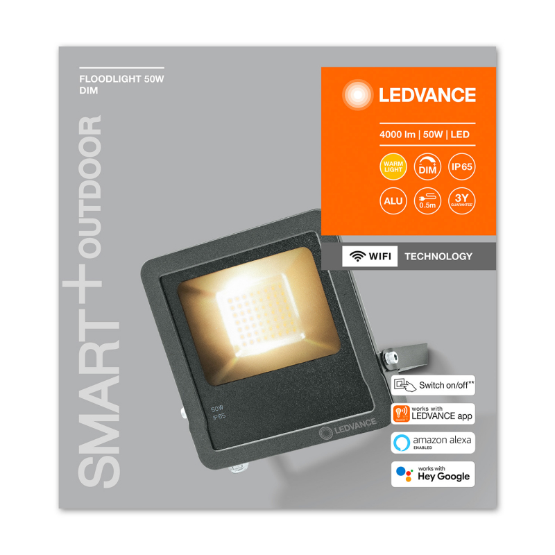 Ledvance Smart+ WiFi Floodlight 50W | Warm White | WiFi