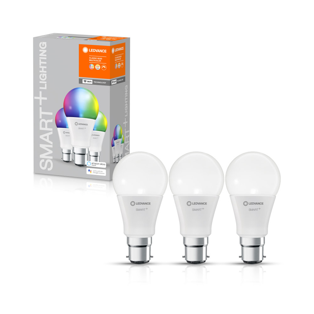 Ledvance Smart+ A60 Bulb B22d 9W | Multicolour Wifi | 3 Pack