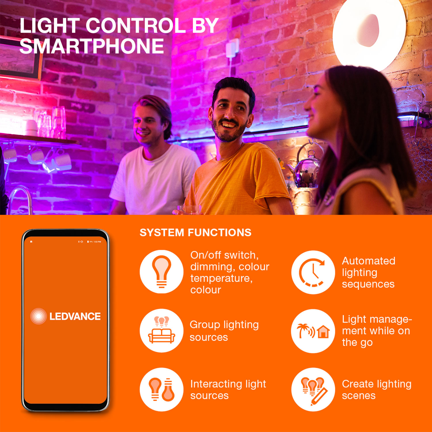 Ledvance Smart+ Frosted LED Spotlight GU10 4.9W 2700K | Dimmable | 45 ...