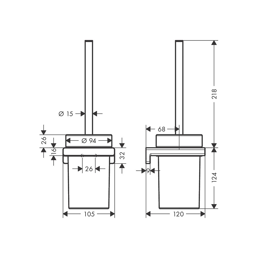 hansgrohe AddStoris Toilet Brush Holder Wall-mounted | Brushed Bronze ...