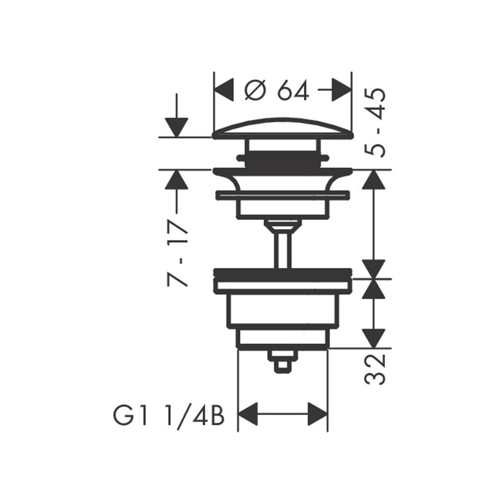 hansgrohe Push-up basin Waste Set | Brushed Bronze | 50100140