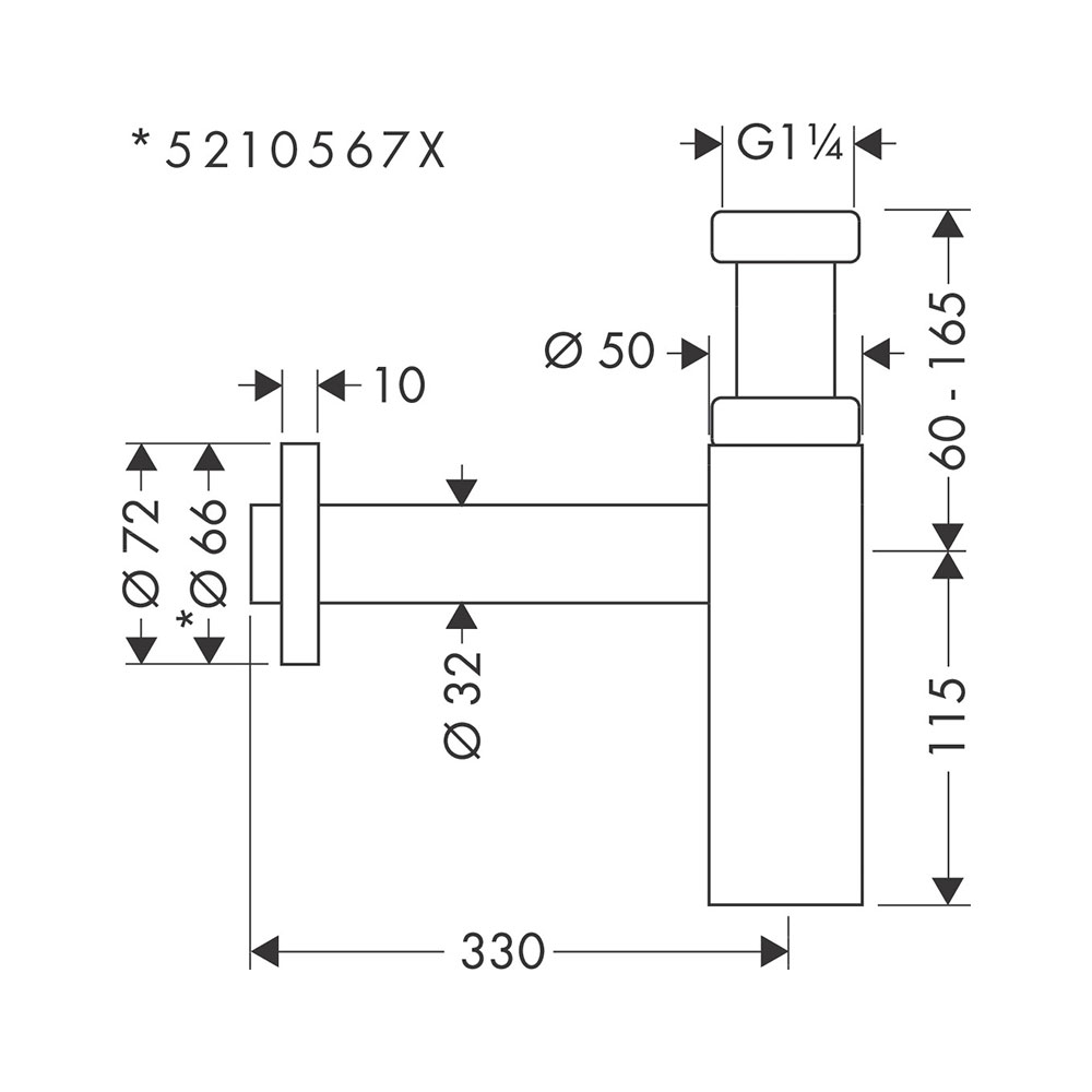 hansgrohe Bottle Trap Flowstar S | Brushed Bronze | 52105140