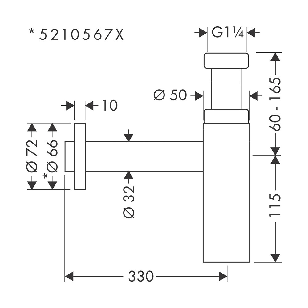 hansgrohe Bottle Trap Flowstar S | Matt Black | 52105670