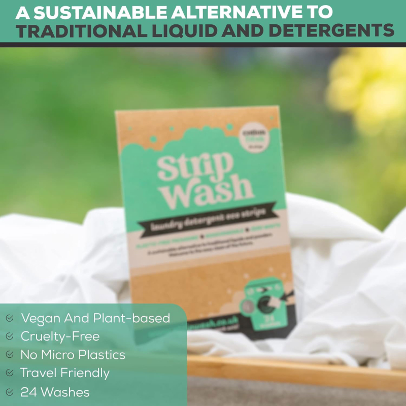 ecoLiving Strip Wash Laundry Detergent Strips Cotton Fresh | 24 Strips