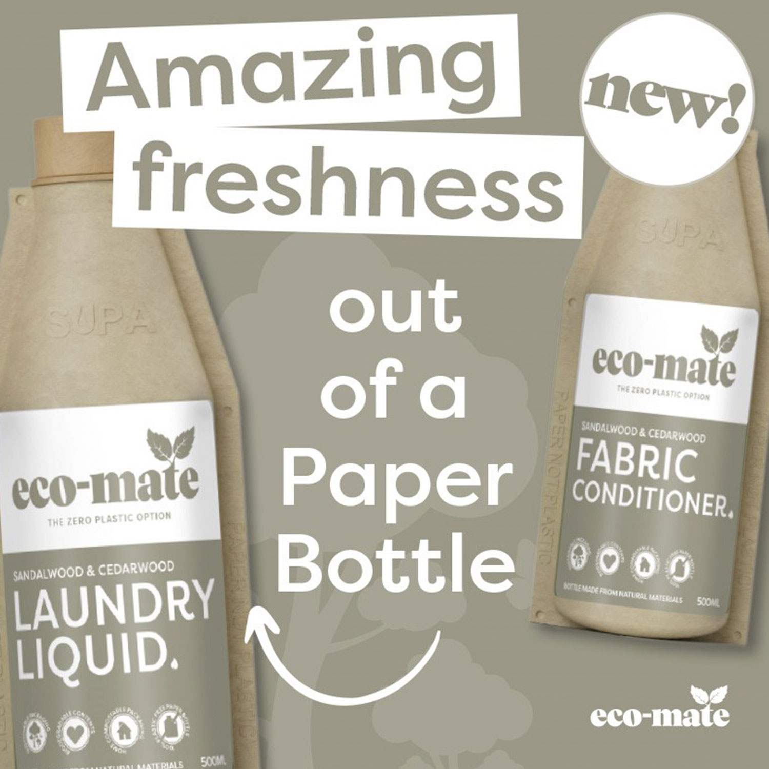 eco-mate Concentrated Non-Bio Laundry Liquid Detergent Sandalwood ...