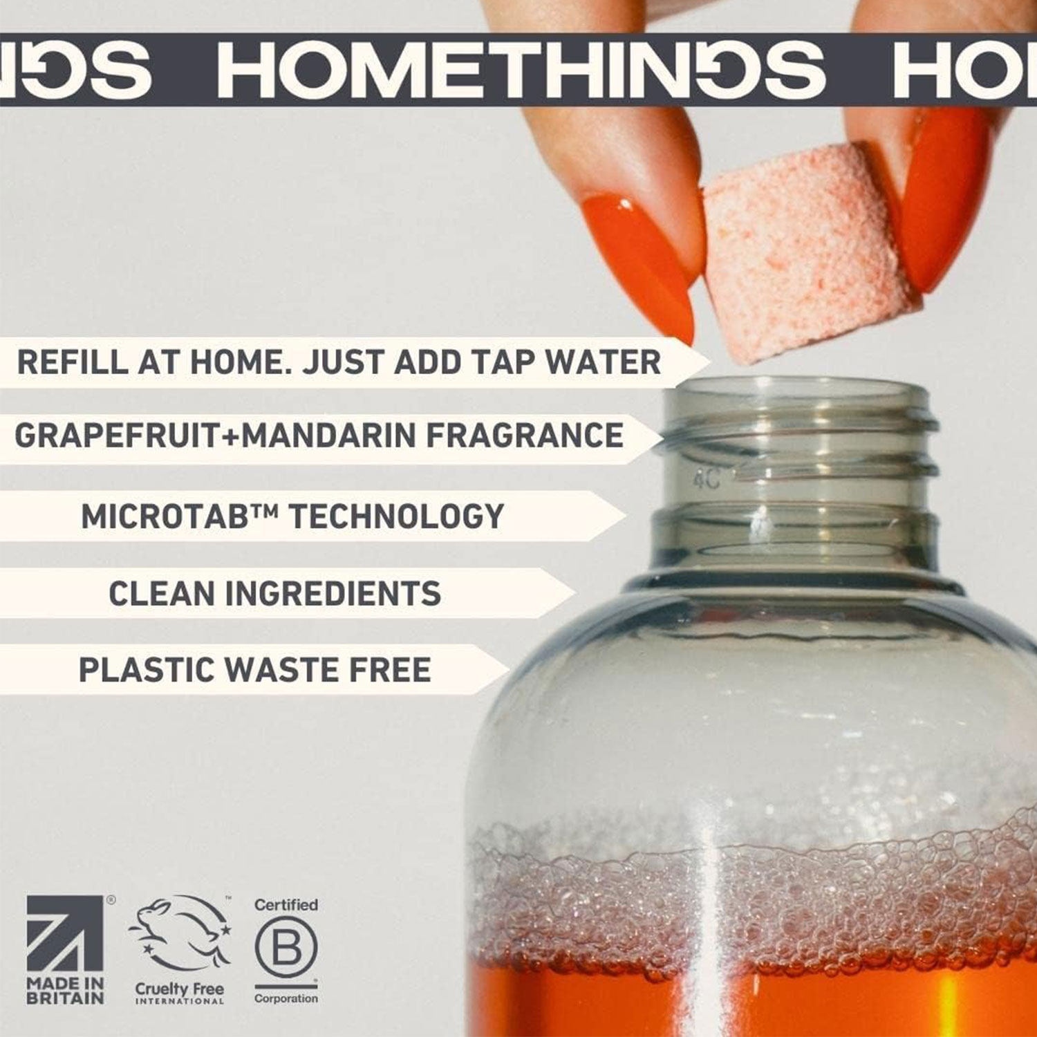 HomeThings AllThings Multi Surface Cleaning Spray Kit Grapefruit & Mandarin