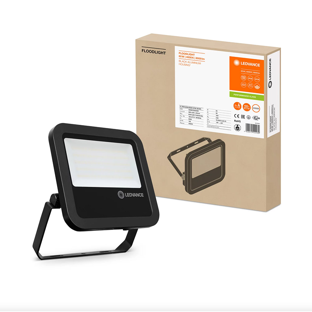 Ledvance 3rd Generation LED Floodlight 65W Black 4000K | Cool White | 4 ...