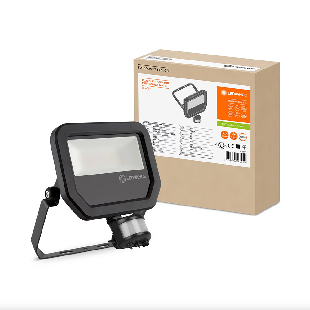 Ledvance 3rd Generation LED Floodlight 20W Black 4000K | Cool White ...