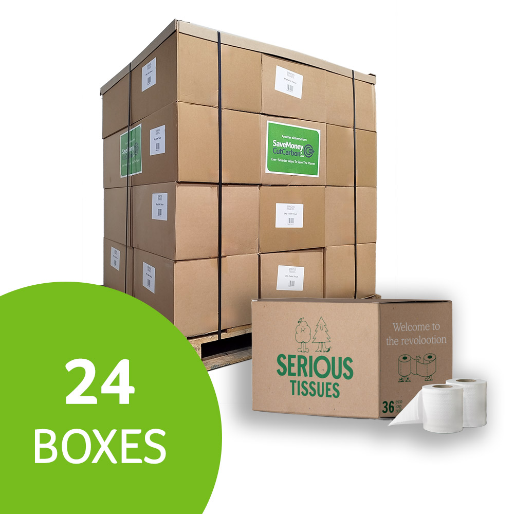 Serious Tissues Toilet Paper | 100% Plastic Free | 36 Rolls | 3 Ply