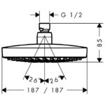 hansgrohe Croma Select E 180 2Jet Chrome Overhead EcoSmart Shower