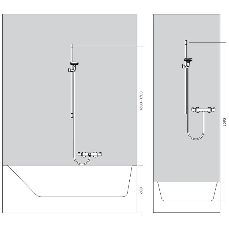 hansgrohe Unica ‘Croma Shower Bar 0.65m with 1.6m Isiflex